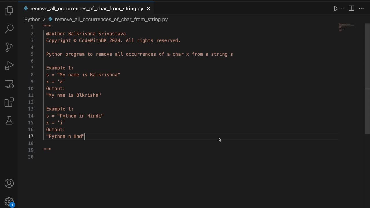 How to remove char from string in python | CodeWithBK posted on the ... How to remove char from string in python | CodeWithBK posted on the ...