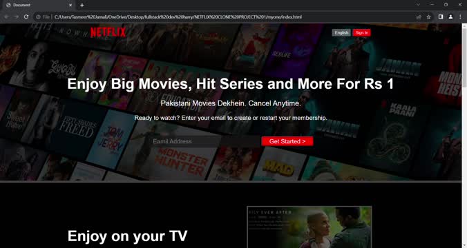 Tasmeer Jamali on LinkedIn: #webdevelopment #html #css #netflixclone Tasmeer Jamali on LinkedIn: #webdevelopment #html #css #netflixclone