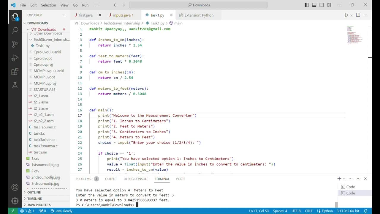 Ankit Upadhyay on LinkedIn: #techstraverinternship #pythonprogramming Ankit Upadhyay on LinkedIn: #techstraverinternship #pythonprogramming