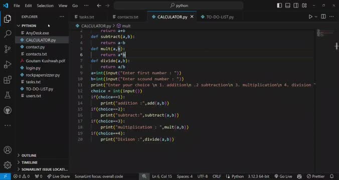 Goutam Kushwah on LinkedIn: #coding #calculator #pythonprojects # ... Goutam Kushwah on LinkedIn: #coding #calculator #pythonprojects # ...