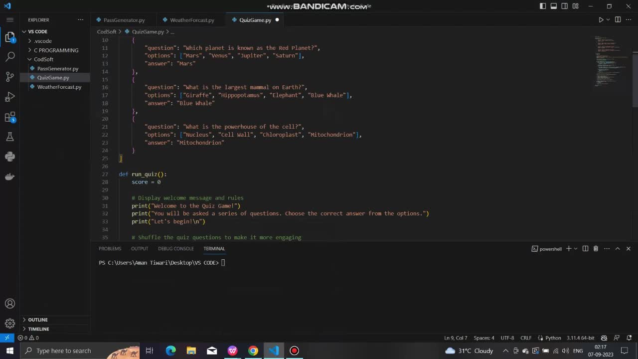 Aman Kumar Tiwari on LinkedIn: #python #quizgame #programming # ... Aman Kumar Tiwari on LinkedIn: #python #quizgame #programming # ...