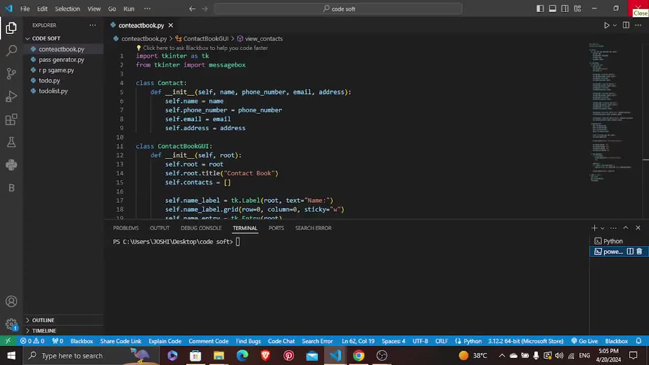 Kirtan Joshi on LinkedIn: #codsoft #python #gui #contactbook #internship Kirtan Joshi on LinkedIn: #codsoft #python #gui #contactbook #internship
