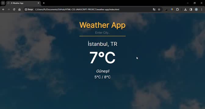 Serhat Ece on LinkedIn: #javascript #webdevelopment #weatherapp Serhat Ece on LinkedIn: #javascript #webdevelopment #weatherapp
