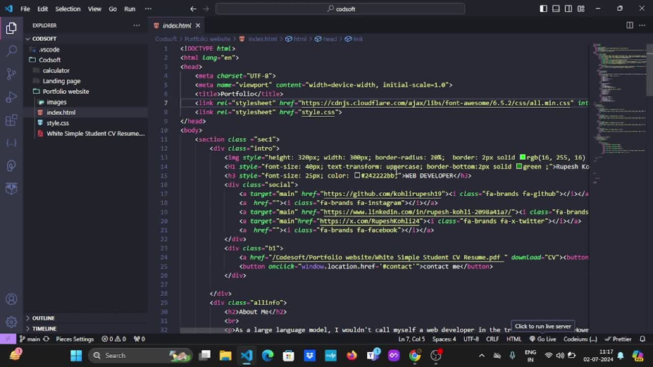 Rupesh kohli on LinkedIn: #codsoft #webdev Rupesh kohli on LinkedIn: #codsoft #webdev