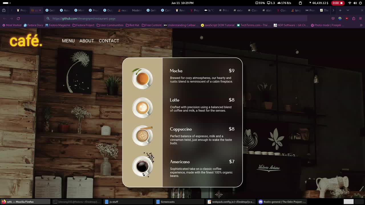 How I created a cafe website with Modules and Webpack | Devang Yadav ... How I created a cafe website with Modules and Webpack | Devang Yadav ...