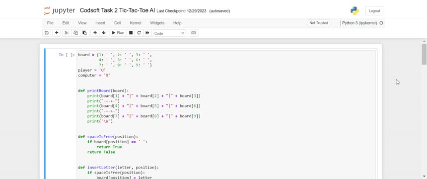 Completed Tic-Tac-Toe AI task by CodSoft | Anushka Tamhane posted on ... Completed Tic-Tac-Toe AI task by CodSoft | Anushka Tamhane posted on ...