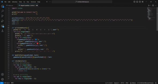 Shreechandan Behera on LinkedIn: CONNECT FOUR GAME using python InternPe Shreechandan Behera on LinkedIn: CONNECT FOUR GAME using python InternPe
