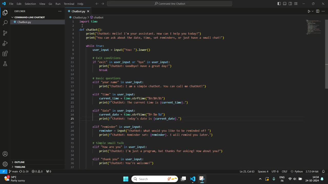 Sooraj M on LinkedIn: #python #ai #chatbot #codexintern #project # ... Sooraj M on LinkedIn: #python #ai #chatbot #codexintern #project # ...