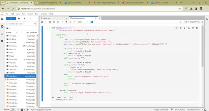 Varad Chidrawar on LinkedIn: #pythonprogramming #calculator #codesoft # ... Varad Chidrawar on LinkedIn: #pythonprogramming #calculator #codesoft # ...