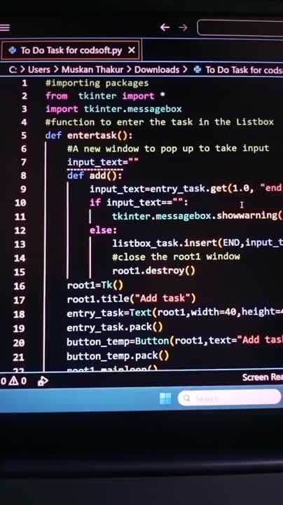 Muskan Kumari on LinkedIn: #codsoft #pythondeveloper #gui #coding Muskan Kumari on LinkedIn: #codsoft #pythondeveloper #gui #coding