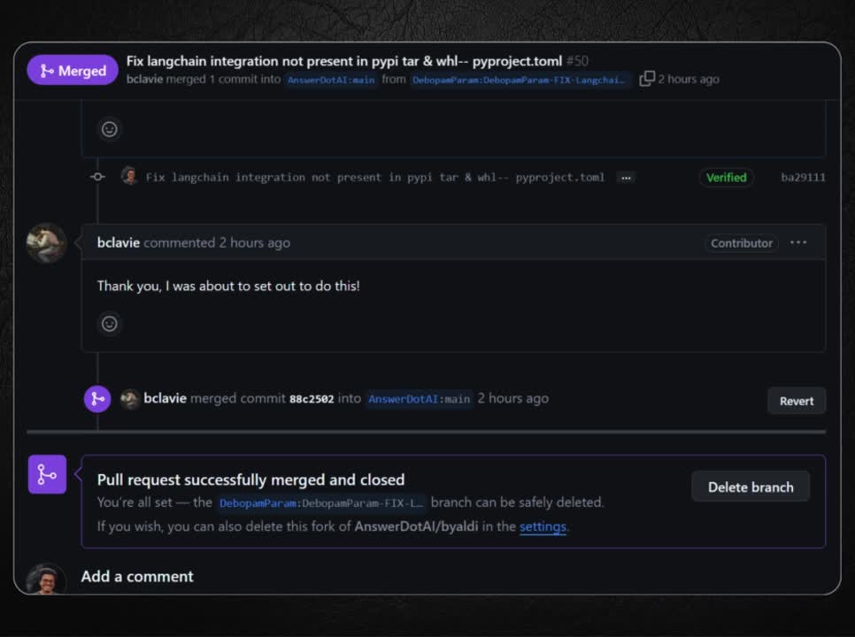 Debopam Chowdhury (Param) on LinkedIn: #opensourcecontribution #byaldi ... Debopam Chowdhury (Param) on LinkedIn: #opensourcecontribution #byaldi ...