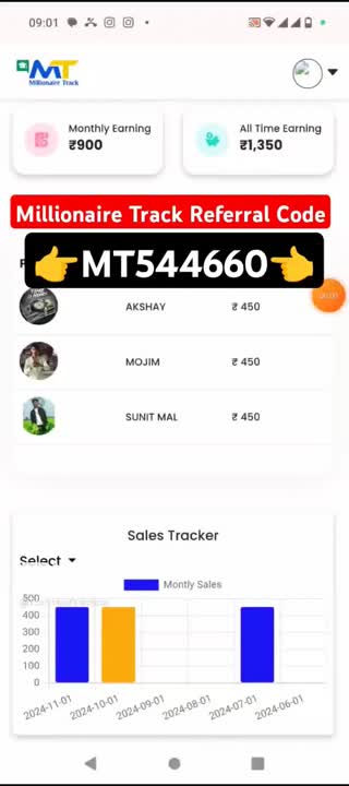 Millionaire Track Referral Code : MT544660 Use This Code Get ₹1200 Sign ... Millionaire Track Referral Code : MT544660 Use This Code Get ₹1200 Sign ...