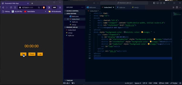 Developed Stopwatch Web App at Prodigy InfoTech | Nitesh K. Yadav ... Developed Stopwatch Web App at Prodigy InfoTech | Nitesh K. Yadav ...