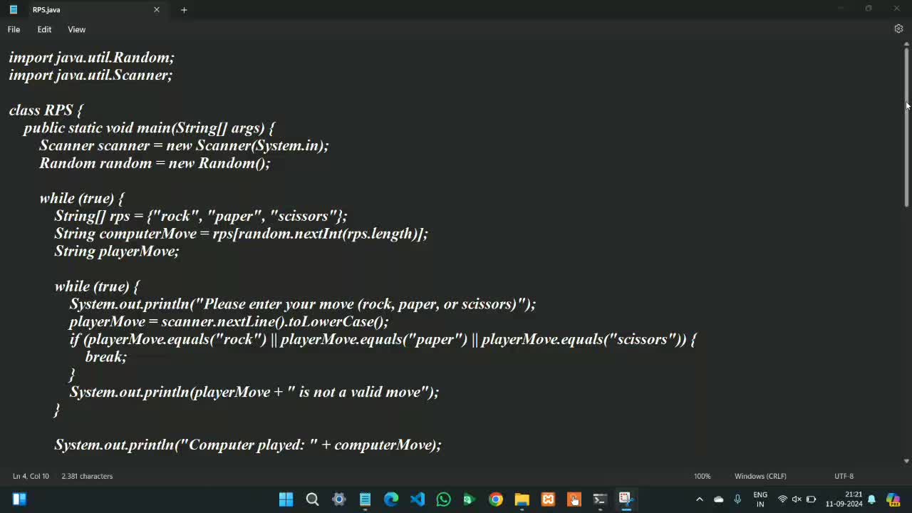 Rashmi Acharya on LinkedIn: #rockpaperscissors #gamedevelopment #java # ... Rashmi Acharya on LinkedIn: #rockpaperscissors #gamedevelopment #java # ...
