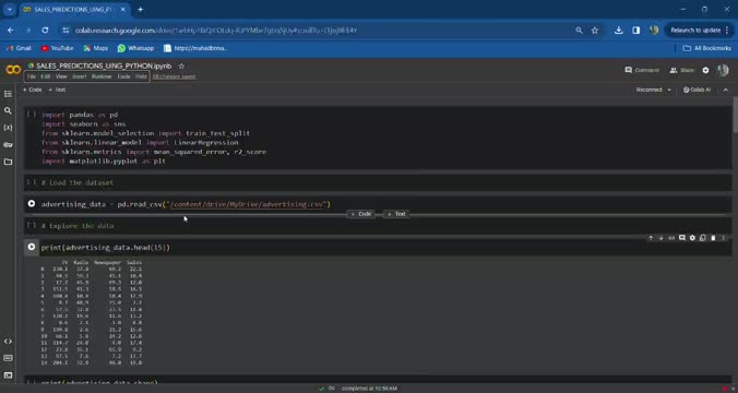 Completed Task-4 of Sales Prediction with CodSoft | Mansi Baviskar ... Completed Task-4 of Sales Prediction with CodSoft | Mansi Baviskar ...