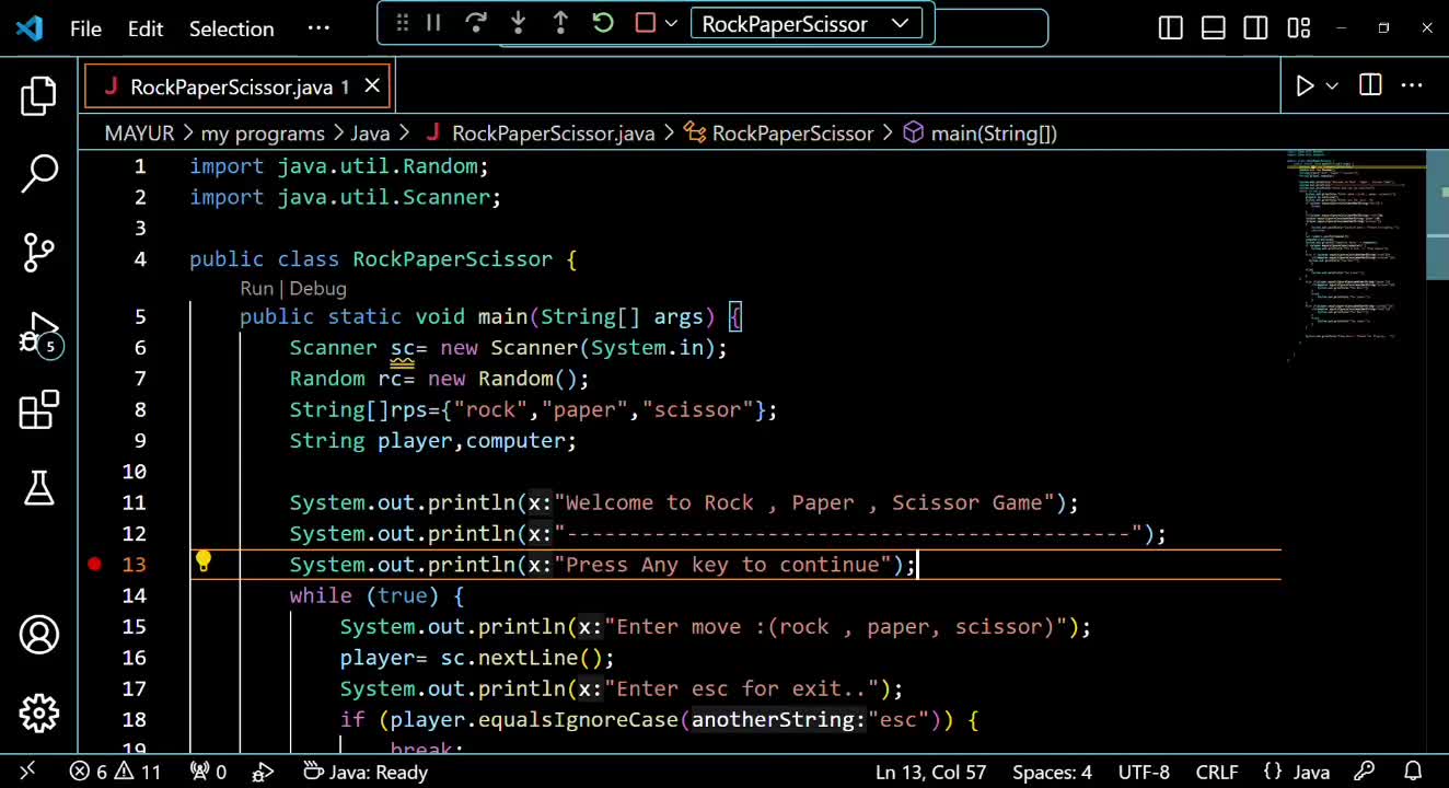 Mayur Kale on LinkedIn: #java #gamedevelopment #rockpaperscissors # ... Mayur Kale on LinkedIn: #java #gamedevelopment #rockpaperscissors # ...