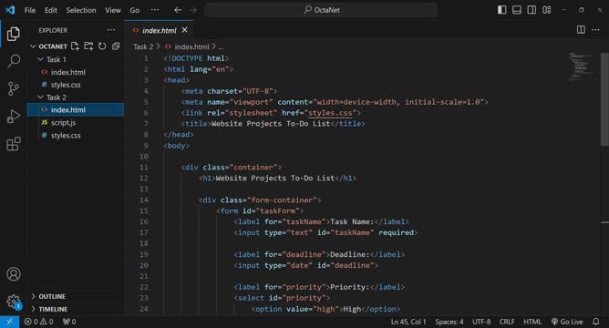 Vaishnavi Bhalekar on LinkedIn: #task2 #webdevelopment #internship #octanet Vaishnavi Bhalekar on LinkedIn: #task2 #webdevelopment #internship #octanet