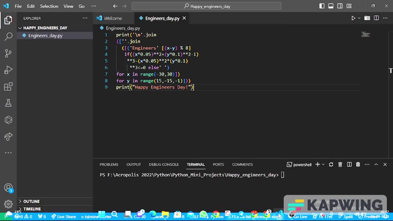 Write code for Happy Engineers Day | Suryanshu Rathour posted on the ... Write code for Happy Engineers Day | Suryanshu Rathour posted on the ...