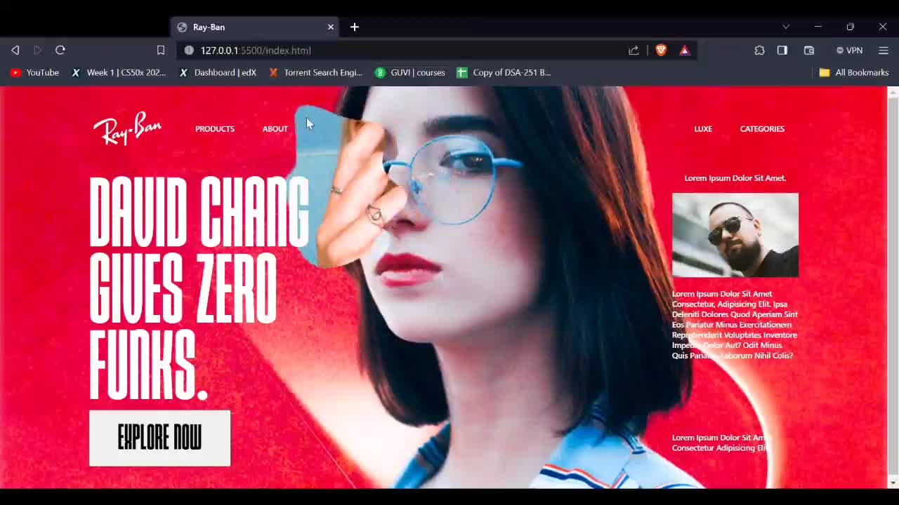 Ray-Ban Page Design by Sheryians Coding School | Akshansh Bhardwaj ... Ray-Ban Page Design by Sheryians Coding School | Akshansh Bhardwaj ...