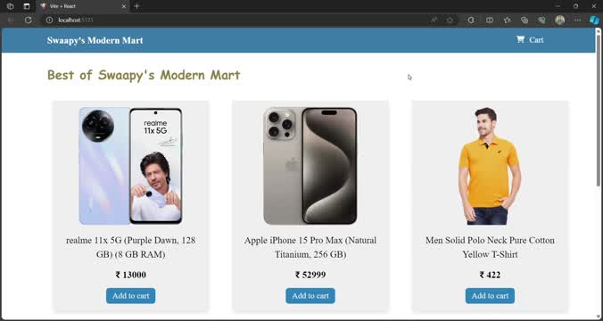 Launched: React project for shopping cart management | Swapnil Patle ... Launched: React project for shopping cart management | Swapnil Patle ...