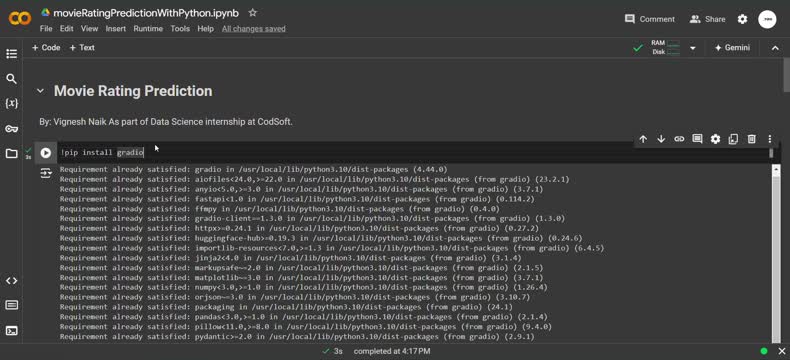 My project on Movie Rating Prediction at CodSoft | Vignesh Naik posted ... My project on Movie Rating Prediction at CodSoft | Vignesh Naik posted ...