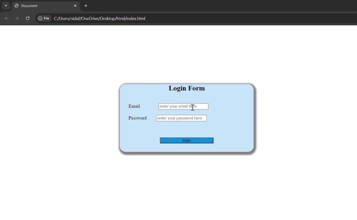 Nida fatima on LinkedIn: Login form using html Css n JavaScript ... Nida fatima on LinkedIn: Login form using html Css n JavaScript ...