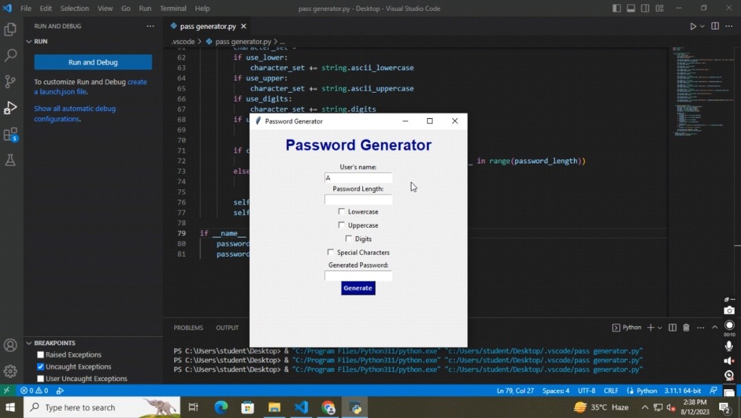 Ayush Sharma on LinkedIn: #python #codingjourney #passwordgenerator # ... Ayush Sharma on LinkedIn: #python #codingjourney #passwordgenerator # ...