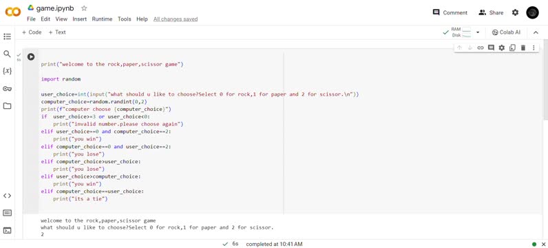 Pooja Zawar on LinkedIn: #python #codingfun #rockpaperscissors #codsoft ... Pooja Zawar on LinkedIn: #python #codingfun #rockpaperscissors #codsoft ...