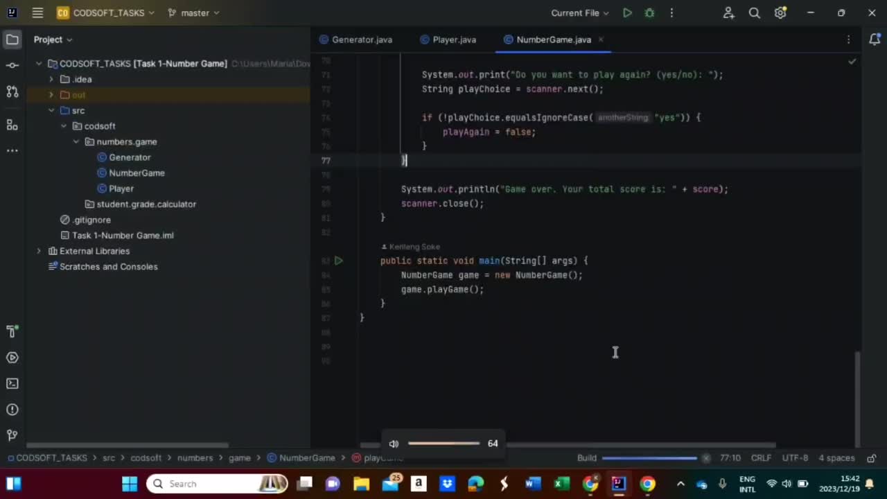 Kerileng Soke on LinkedIn: #codesoft #codsoftinternship #javaprogramming Kerileng Soke on LinkedIn: #codesoft #codsoftinternship #javaprogramming