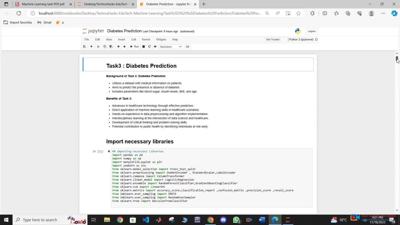 Learn about diabetes prediction with TechnoHacks | Bilal Javed Goraya ... Learn about diabetes prediction with TechnoHacks | Bilal Javed Goraya ...