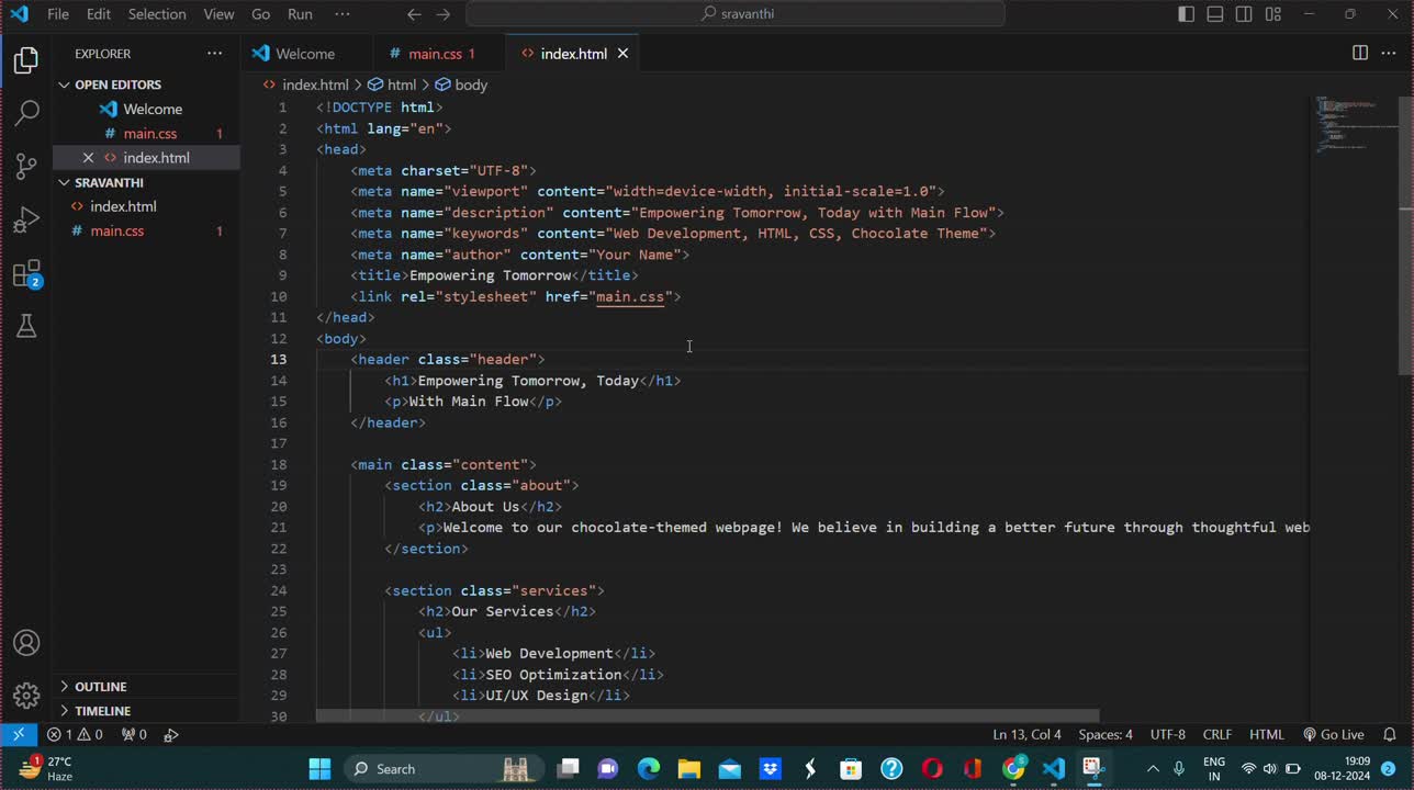 Sravanthi Ravuri on LinkedIn: #web #html #css #web #mainflow Sravanthi Ravuri on LinkedIn: #web #html #css #web #mainflow