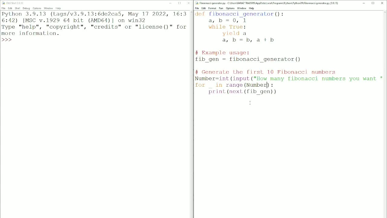 Created a Fibonacci generator in Python | Rao Umair Ali posted on the ... Created a Fibonacci generator in Python | Rao Umair Ali posted on the ...