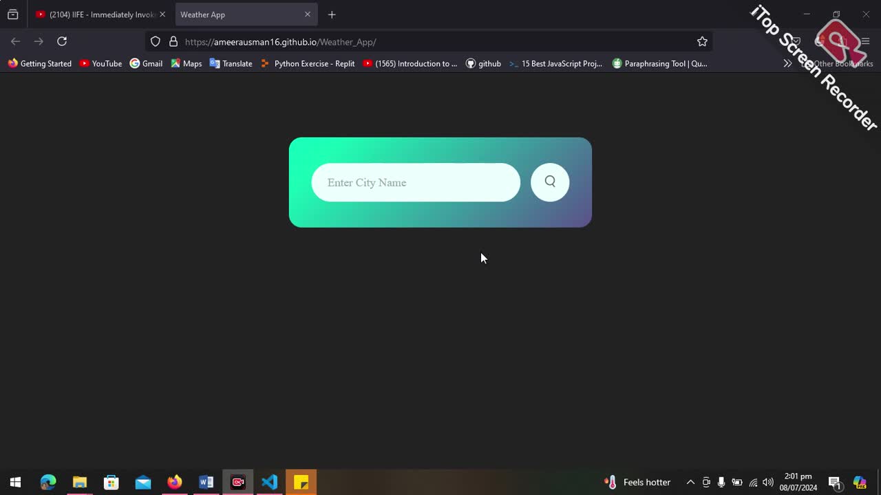 Building a weather app with HTML, CSS, and JavaScript | Ameera Usman ... Building a weather app with HTML, CSS, and JavaScript | Ameera Usman ...