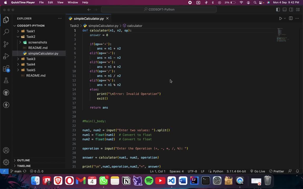 Thakur Dutt on LinkedIn: #pythonprogramming #codsoft #codsoftinternship Thakur Dutt on LinkedIn: #pythonprogramming #codsoft #codsoftinternship