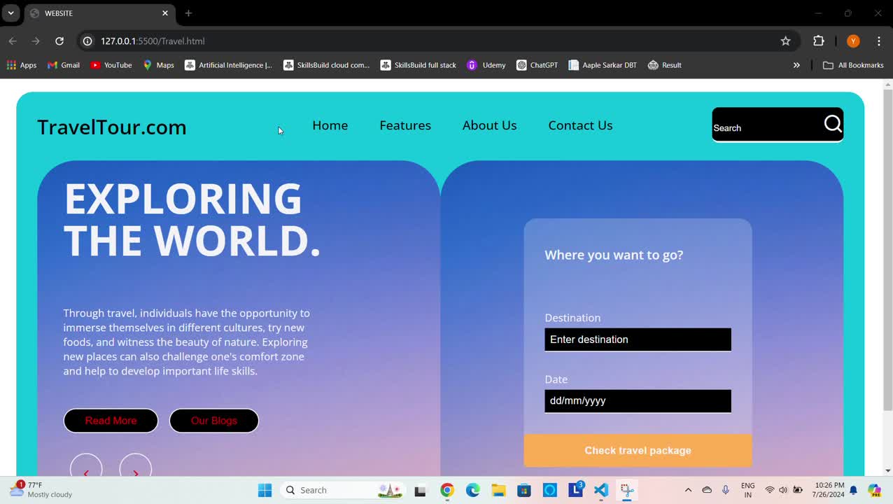 Designing a travel landing page using HTML and CSS | Yadneshwar Thorat ... Designing a travel landing page using HTML and CSS | Yadneshwar Thorat ...