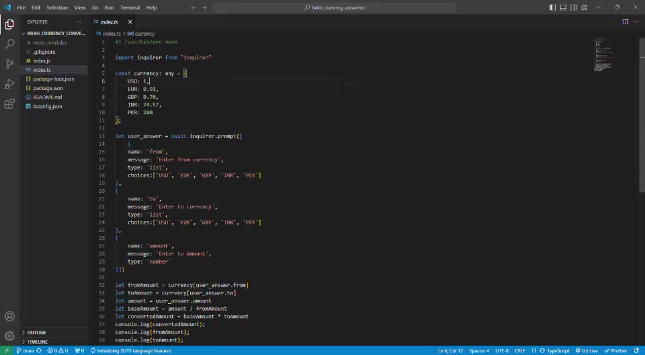 Created a CLI currency converter using typescript | Umm e Aiman posted ... Created a CLI currency converter using typescript | Umm e Aiman posted ...