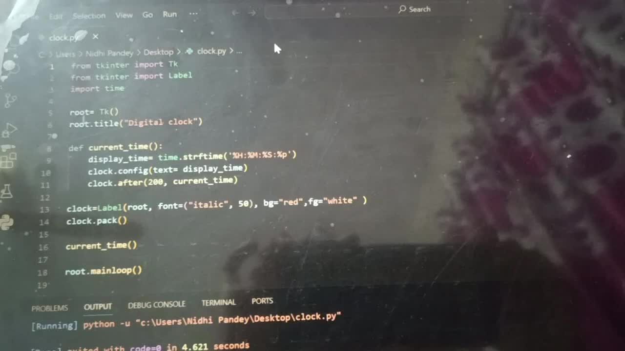 InternPe Digital clock using python | Nidhi Pandey InternPe Digital clock using python | Nidhi Pandey
