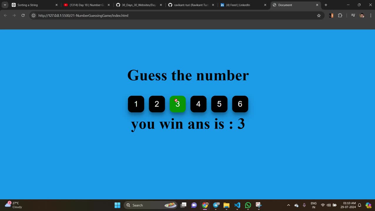 Day 21 of #100DaysOfCode challenge: Number guessing game | Ravikant ... Day 21 of #100DaysOfCode challenge: Number guessing game | Ravikant ...