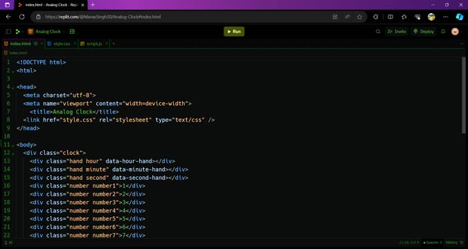How I made an Analog Clock Webpage | Manas Singh posted on the topic ... How I made an Analog Clock Webpage | Manas Singh posted on the topic ...