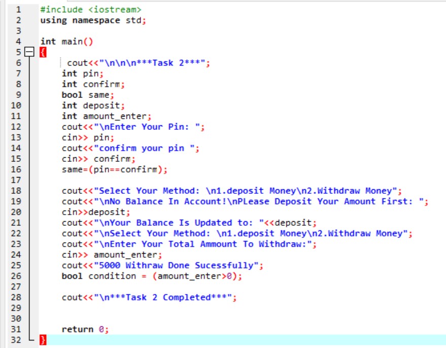 Aazan Noor Khuwaja on LinkedIn: #cplusplus #programming #atmproject Aazan Noor Khuwaja on LinkedIn: #cplusplus #programming #atmproject