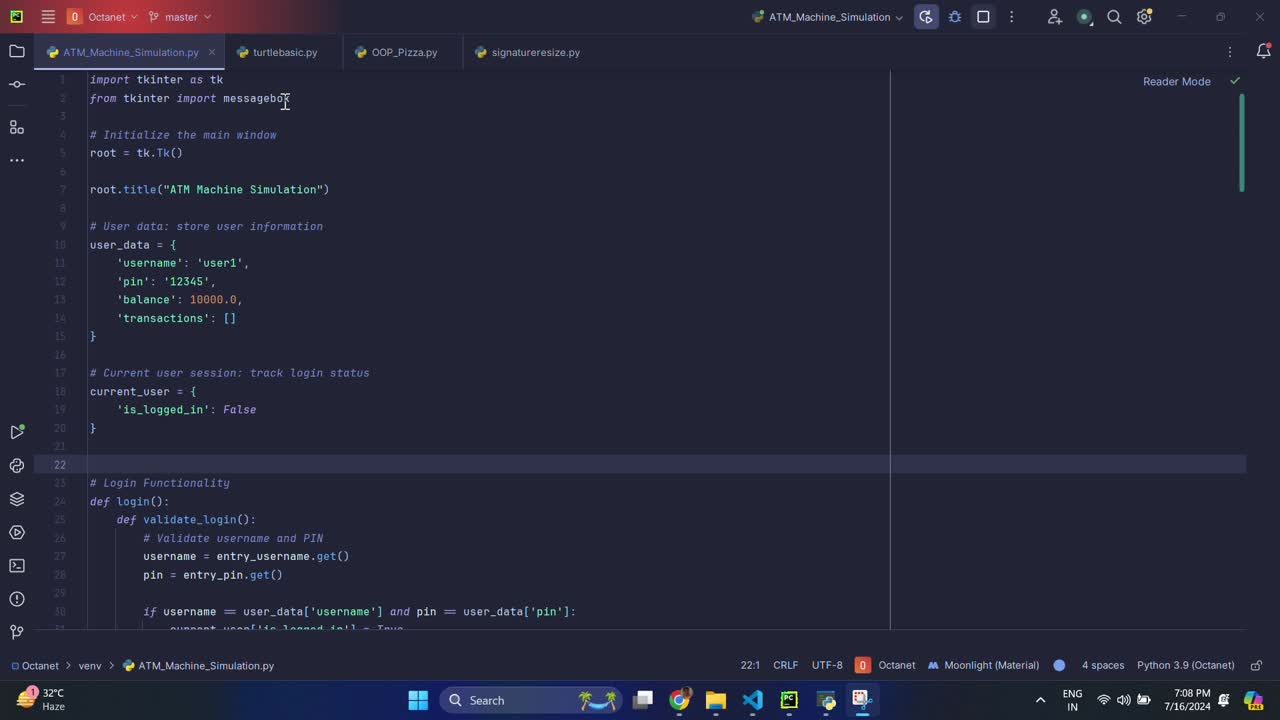 Yash A Ghoda on LinkedIn: #python #tkinter #atmsimulation #coding # ... Yash A Ghoda on LinkedIn: #python #tkinter #atmsimulation #coding # ...