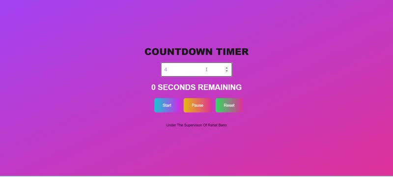 Rahat Bano on LinkedIn: #days_01_countdown_timer #live_demo # ... Rahat Bano on LinkedIn: #days_01_countdown_timer #live_demo # ...