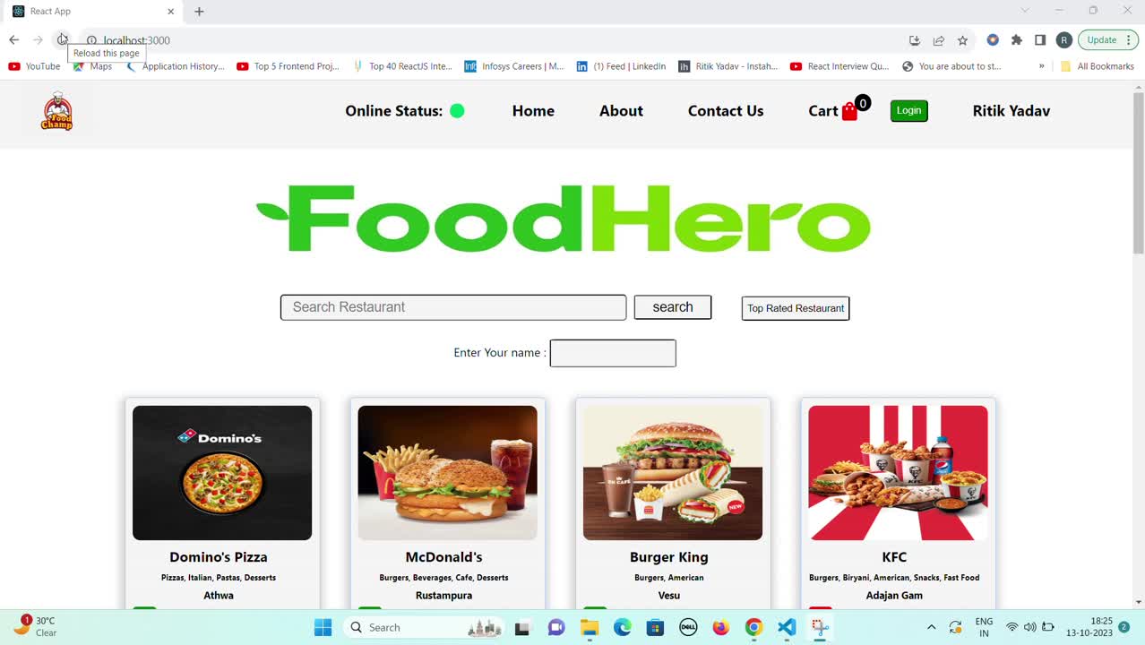 Ritik Yadav on LinkedIn: #swiggy #akshaysaini #react #reactoptimization ... Ritik Yadav on LinkedIn: #swiggy #akshaysaini #react #reactoptimization ...
