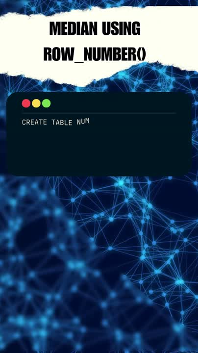 Deepanshu Banyal on LinkedIn: HOW TO CALCULATE MEDIAN USING ROW_NUMBER()? Deepanshu Banyal on LinkedIn: HOW TO CALCULATE MEDIAN USING ROW_NUMBER()?