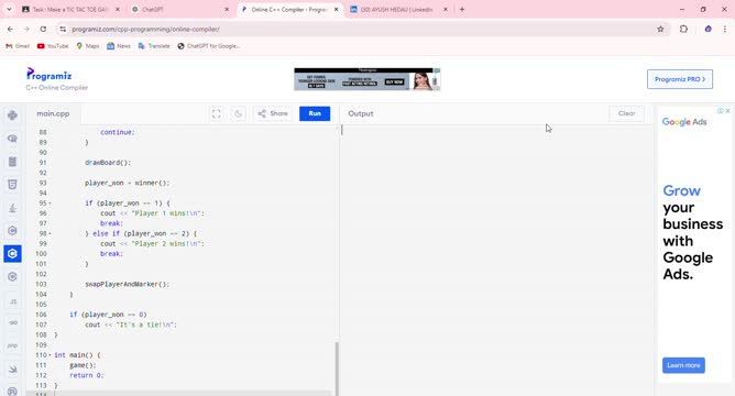 How to use C++ for Tic Tac Toe game | Atharva Therey posted on the ... How to use C++ for Tic Tac Toe game | Atharva Therey posted on the ...
