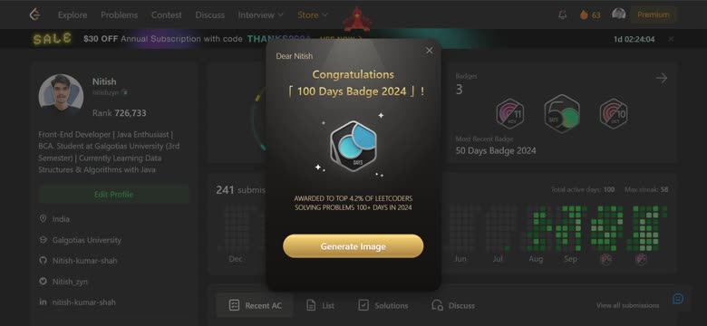 #100daysofcode #leetcodemilestone #keepcoding #dsa #leetcode # ... #100daysofcode #leetcodemilestone #keepcoding #dsa #leetcode # ...