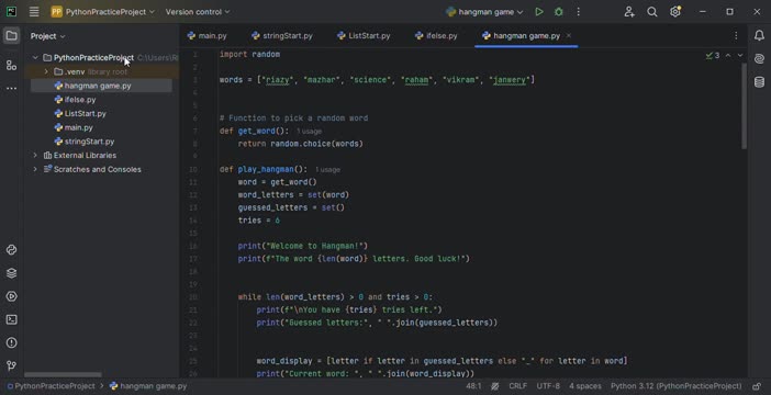 Riazat Ali on LinkedIn: #hangmangame #python #programming #internship # ... Riazat Ali on LinkedIn: #hangmangame #python #programming #internship # ...