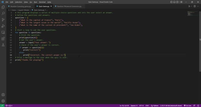 Saraswati Shinde on LinkedIn: #internship #coding #quizgame # ... Saraswati Shinde on LinkedIn: #internship #coding #quizgame # ...