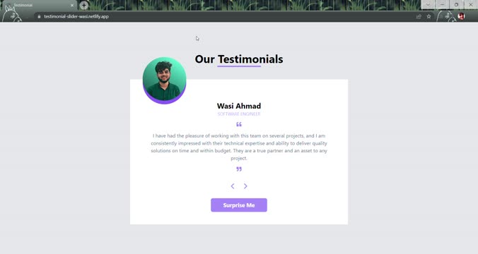 Wasi Ahmad on LinkedIn: Created Testimonials Slider Using ReactJs ... Wasi Ahmad on LinkedIn: Created Testimonials Slider Using ReactJs ...
