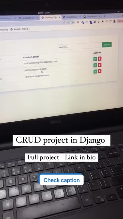 Aashish Kumar on LinkedIn: CRUD Project using Django Find out full ... Aashish Kumar on LinkedIn: CRUD Project using Django Find out full ...